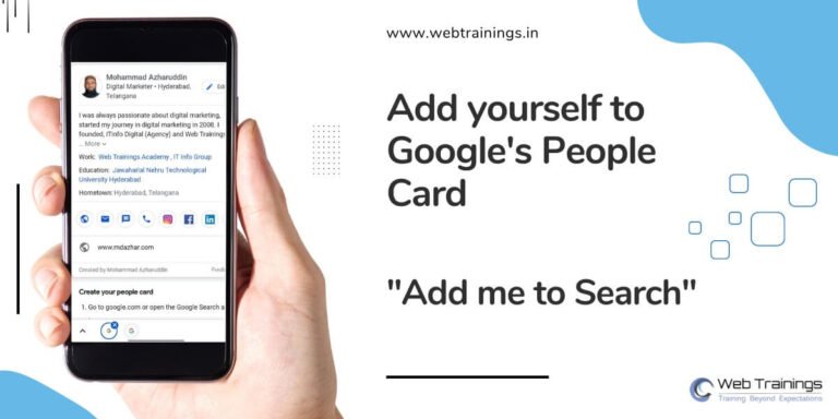 Add me to search | Add yourself to Google's people card 2023